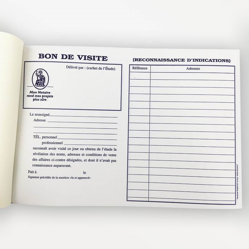 Carnet de bons de visite Notaire - RomefortPrint - RomefortPrint