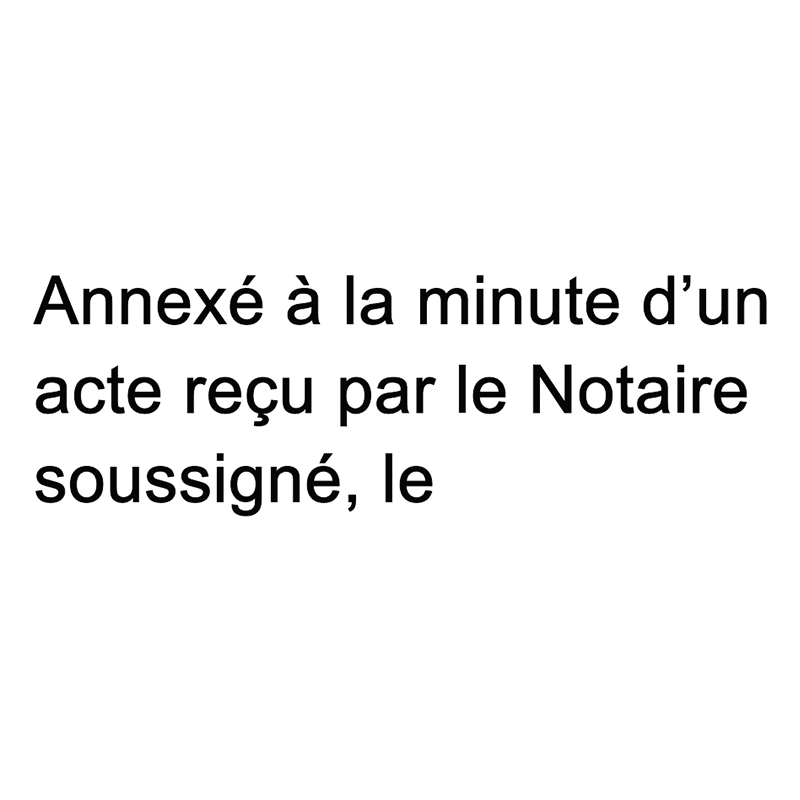 Tampon "Annexé à la minute" E15 Notaire Notaire Individuel ...